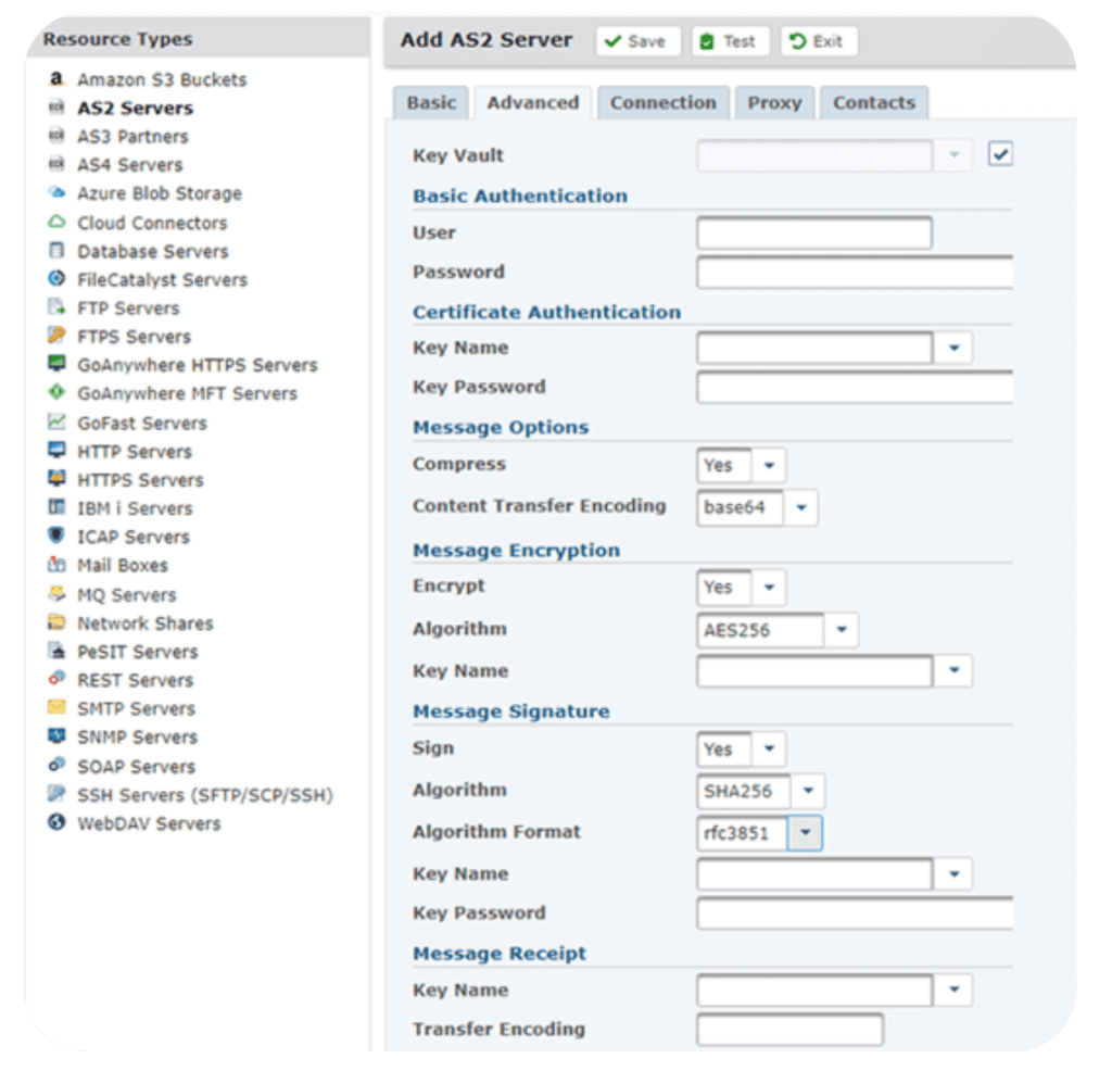 AS2, AS3, AS4 protocols for file transfer